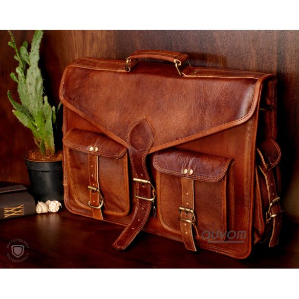 Daftar Multi Pocket Leather Messenger Bag/Briefcase – Quvom.com