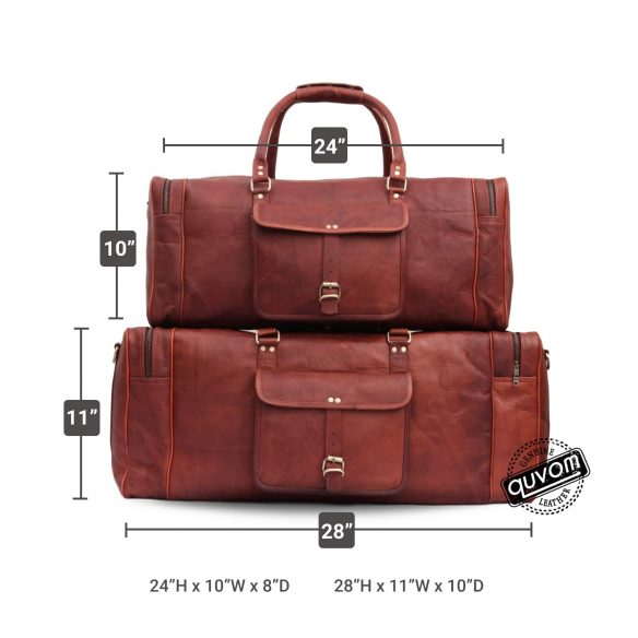 Boho Full Grain Leather Backpack and Overnight Duffel Bag Combo | Free ...