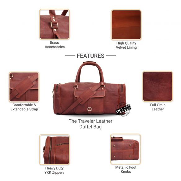 Boho Full Grain Leather Backpack and Overnight Duffel Bag Combo | Free ...