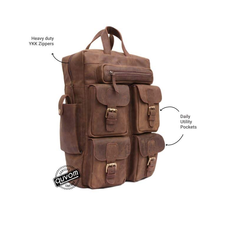 Rustic Backpack and Distressed Leather Duffel Bags Combo | Free Leather ...